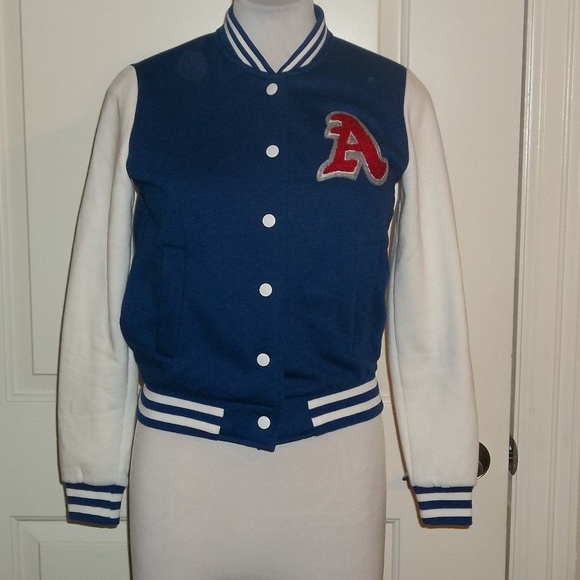 Iris Basic | Jackets & Coats | Ladies Cute Letterman A Jacket Snaps In ...